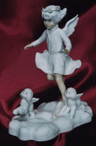 Frolic'n: Porcelain Angel Figurine by Ferris Angels